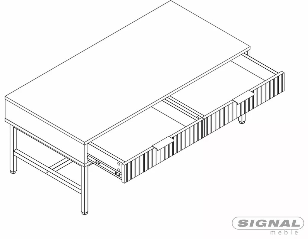 Konferenční stolek Mago 110 cm dub přírodní/černý mat