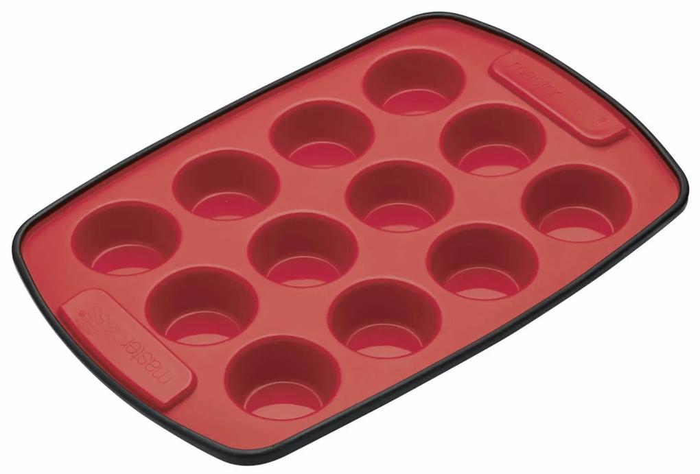 Forma muffiny 29 x 20 cm 12 otvorů, silikonová červená, MasterClass MCSB75