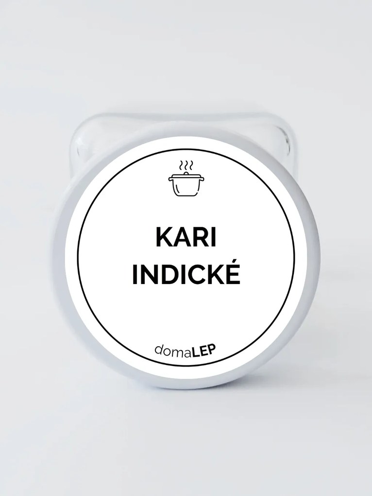 Samolepka na kořenky KARI INDICKÉ bílá 5 cm tučné písmo