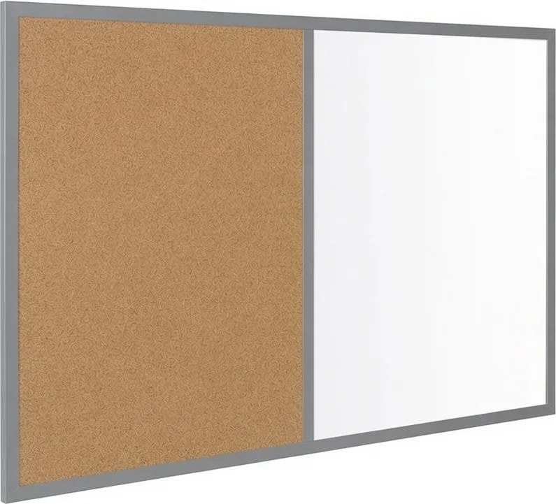 Toptabule.sk Kombinovaná tabule bílá v šedém dřevěném rámu Color 90x60 cm