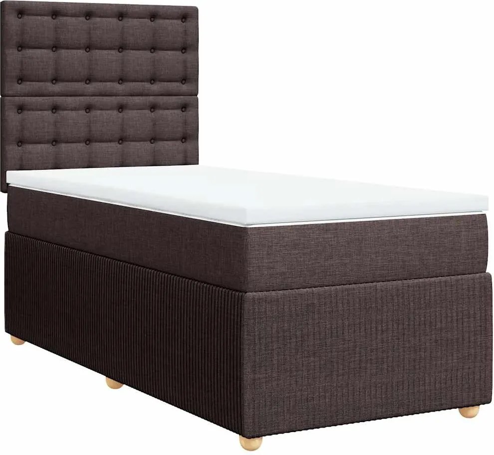 Box spring postel s matrací tmavě hnědá 80x200 cm textil 3294200