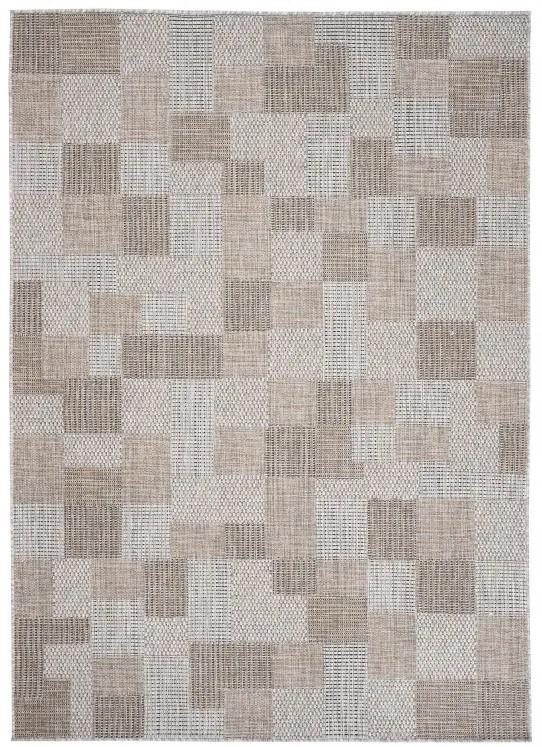 Kusový koberec Sisal MELISSA KM27A Kostky Geometrický šedý Rozměr: 140x200 cm