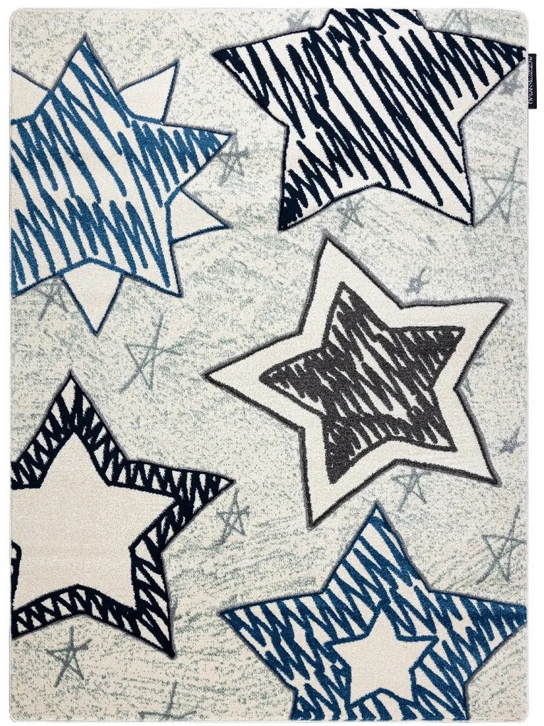 Dywany Łuszczów, Dětský kusový koberec Petit Stars blue, 160x220, modrá, dětský pokoj