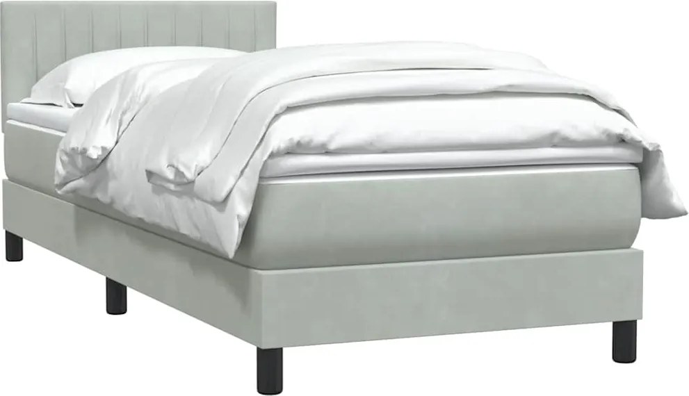 Box Spring Postel s matrací Světle šedá 90x220 cm Samet 3316431