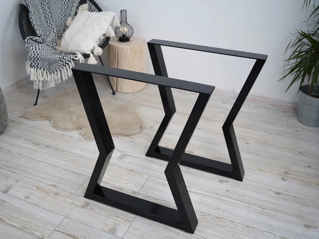 Robustní Železná Industrial Podnož Stolová Noha Hourglass 2ks Černá Rozměr: Š 40 x V 43 cm