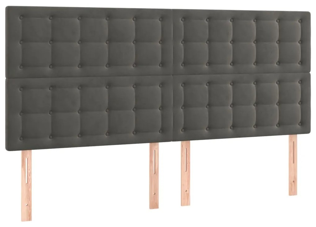 Box spring postel s matrací tmavě šedá 200x200 cm samet,  3132940