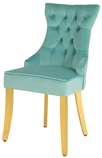 Designová židle Queen světle modrý samet