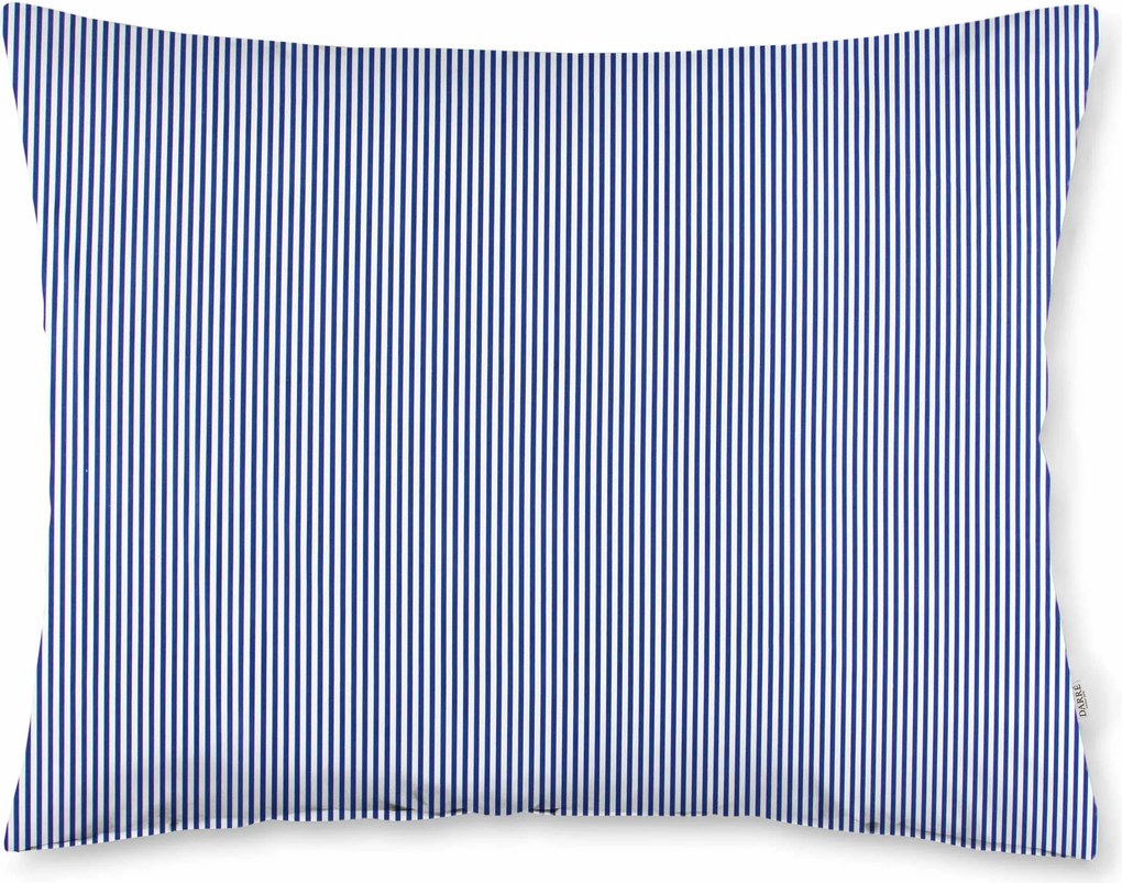 Bavlněný povlak na polštář V kapradinach s pruhem - bílomodrá Velikost: 40 x 40
