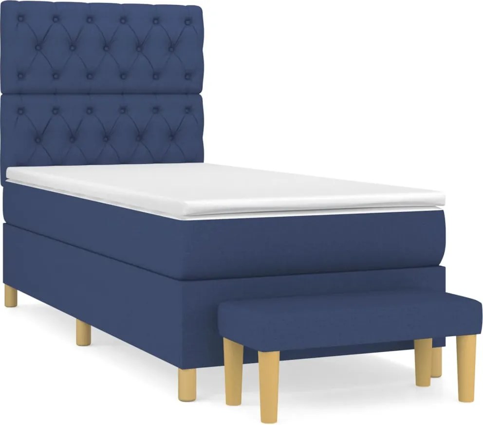 Box spring postel s matrací modrá 80x200 cm textil 3137355