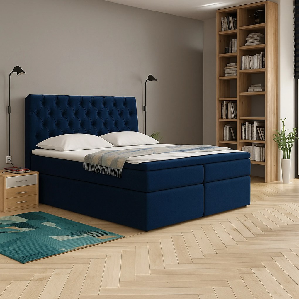 Eka Kontinentální čalouněná postel Luxurious - Cassablanca (120x200 cm) Barva látky Trinity: Okrová (Trinity 2325)