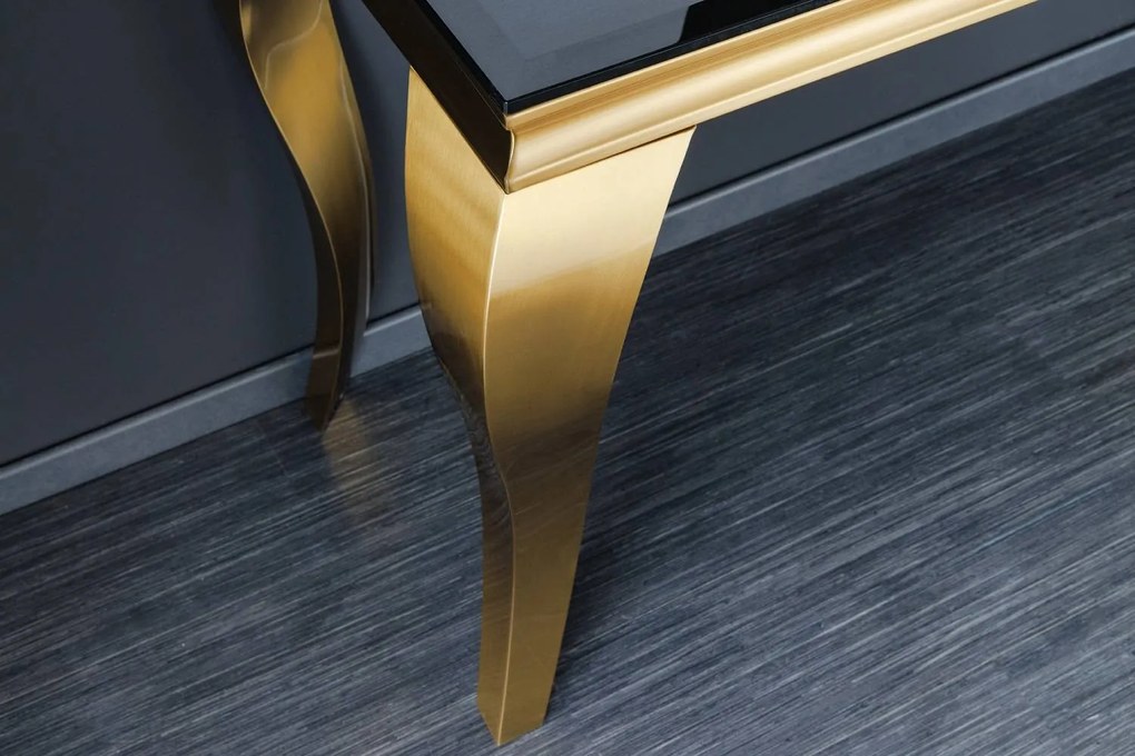 Designová konzole Rococo 140 cm černá / zlatá