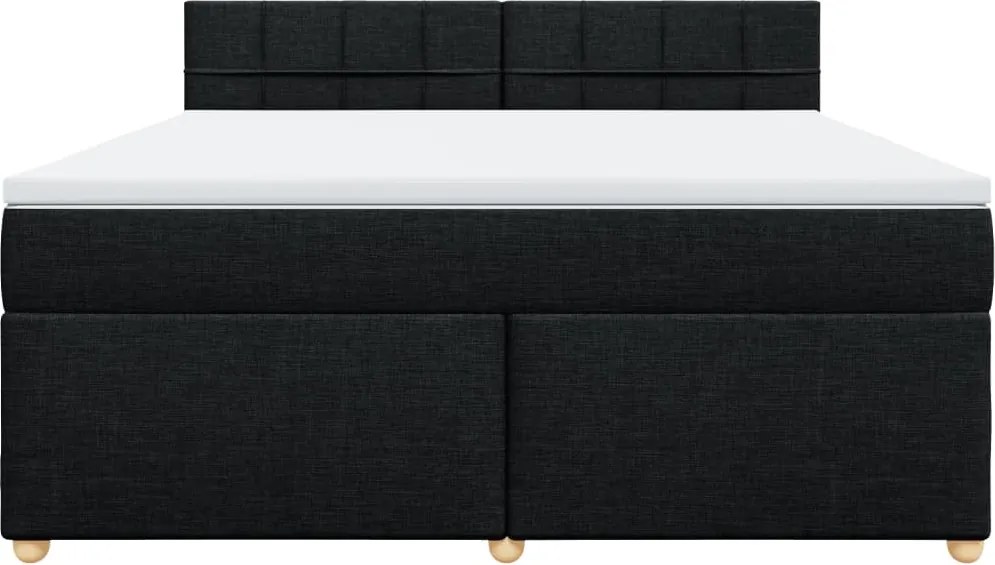 Box spring postel s matrací černá 180x200 cm textil 3289061