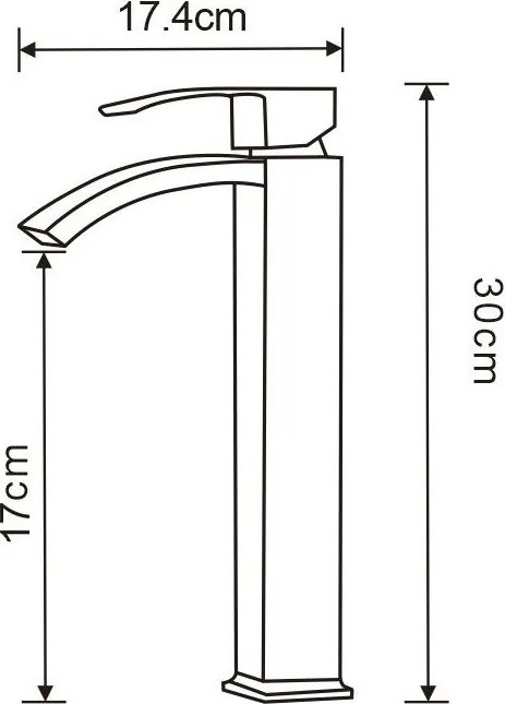 Mexen Libra, vysoká umyvadlová baterie, černá, 745110-70