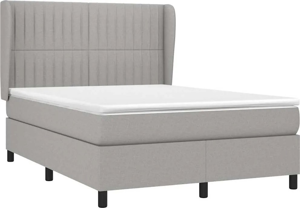 Box spring postel s matrací světle šedá 140 x 190 cm textil 3128117