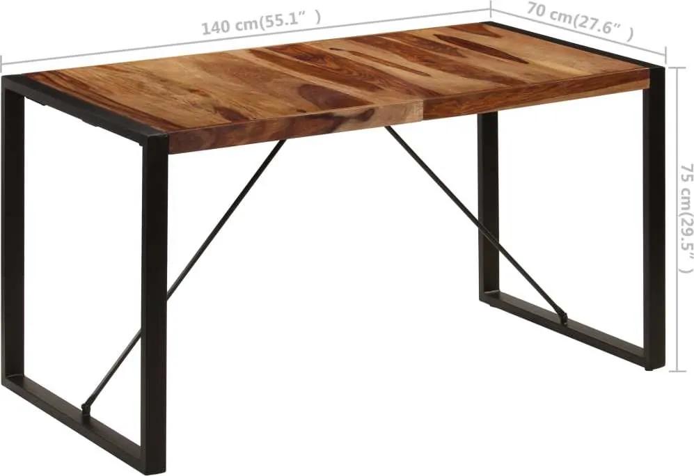 vidaXL Jídelní stůl 140 x 70 x 75 cm masivní sheeshamové dřevo [247422] Barva: Černá