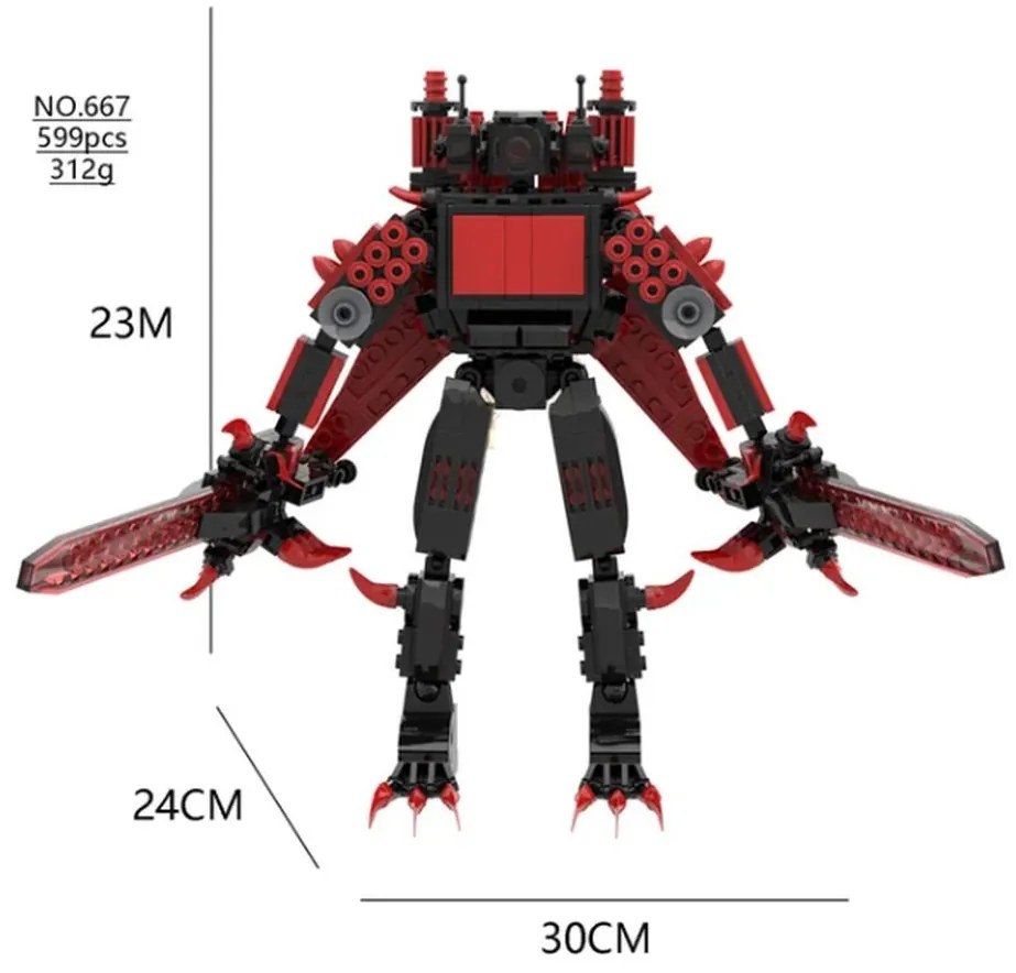Skibidi Toilet figurky - stavebnice Varianta: č. 667 - 599 ks