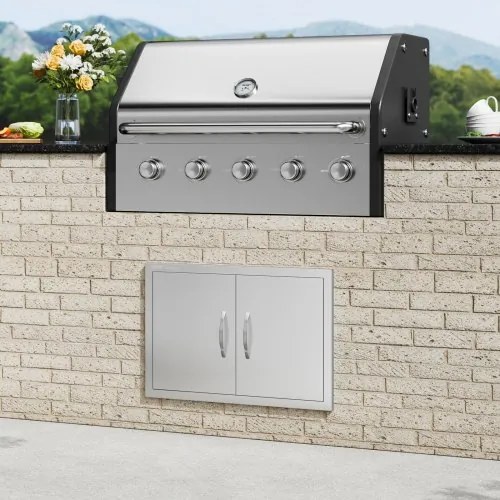 BBQ přístupová dvířka, 711 × 482 mm dvojitá venkovní kuchyňská dvířka