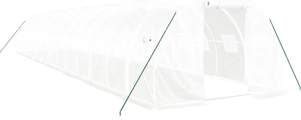 Skleník s ocelovým rámem bílý 42 m² 14 x 3 x 2 m 3188055
