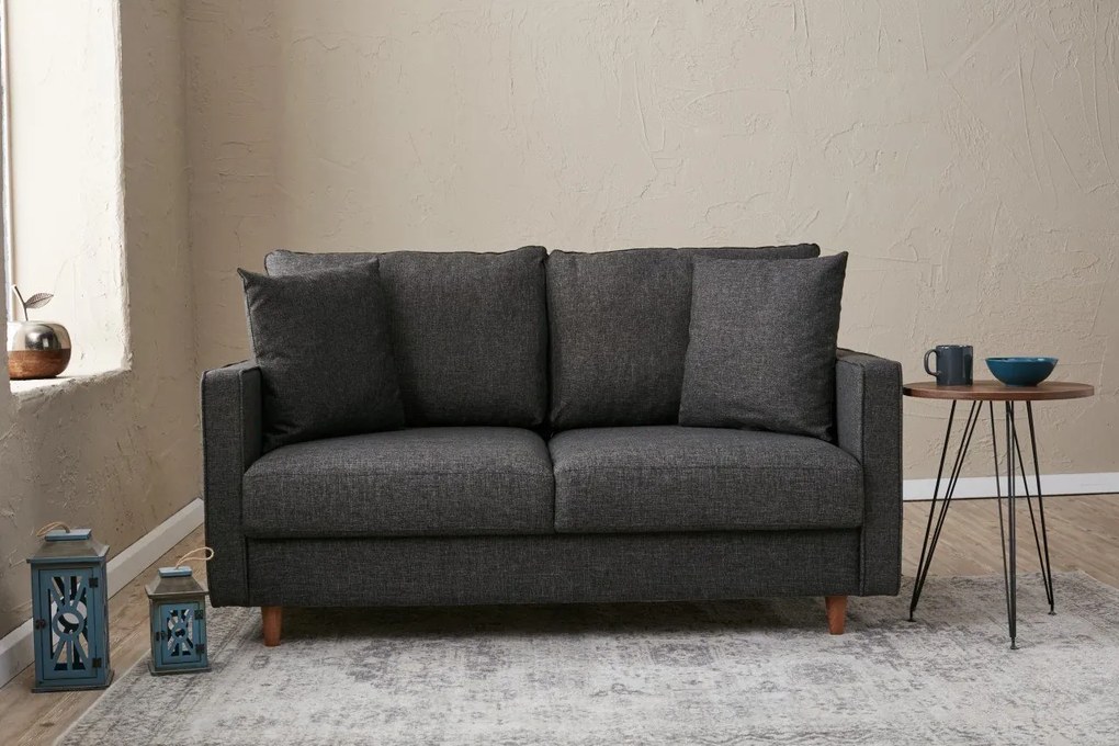 Atelier del Sofa 2-místná pohovka Eva - Anthracite, Antracitová