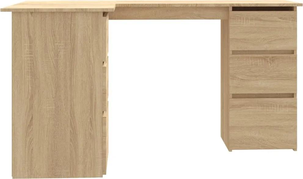 vidaXL Rohový psací stůl 145 x 100 x 76 cm dřevotříska [801092] Barva: bílá s vysokým leskem