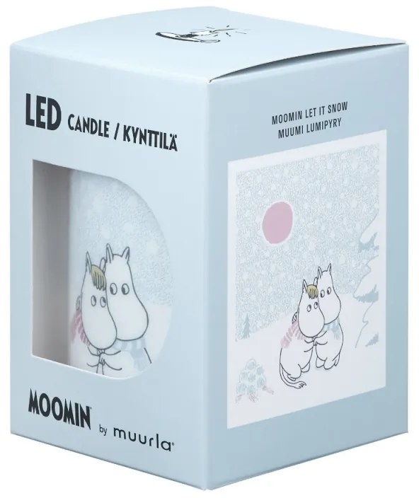 LED svíčka Moomin Let it snow 10cm