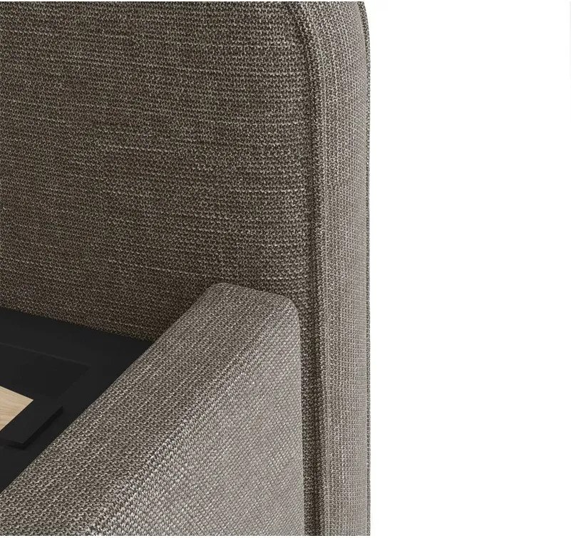 Šedá čalouněná dvoulůžková postel s roštem 180x200 cm Eda – Micadoni