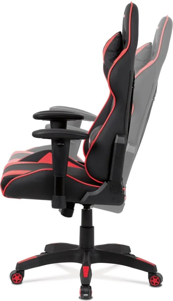 Kancelářská židle houpací mech., + koženka, plast. kříž – opěrák 90°–180° černá