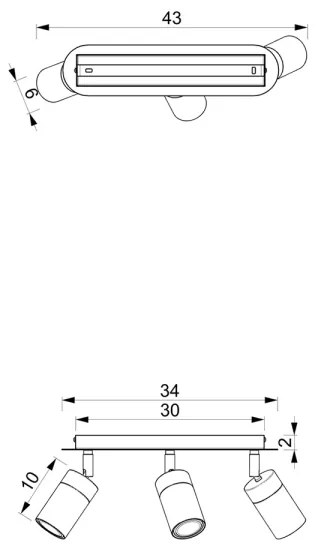 Brilagi - Bodové svítidlo POKER 3xGU10/25W/230V modrá