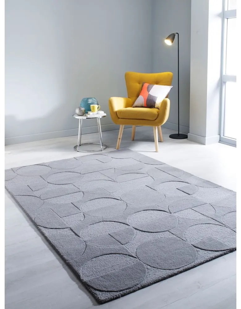 Šedý vlněný koberec Flair Rugs Gigi, 160 x 230 cm