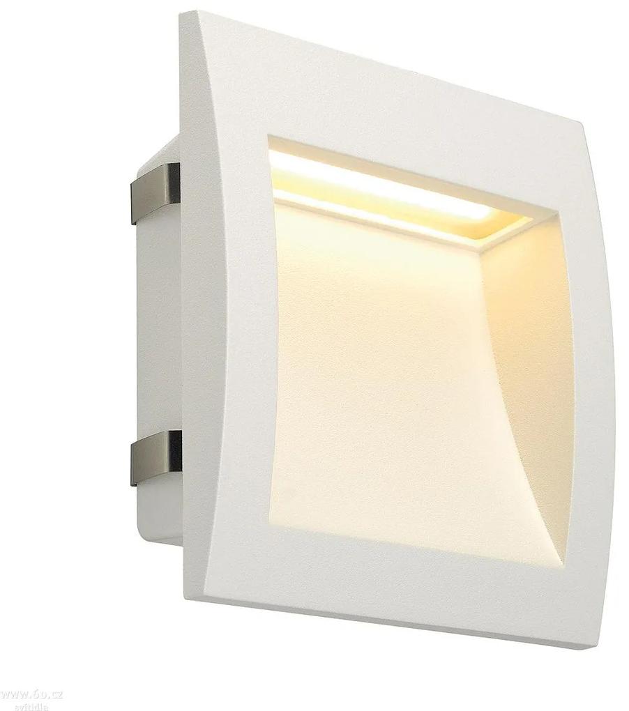 SLV Big White 233611 Downunder Out LED L, bílé zápustné svítidlo do stěny, 3,3W LED, 3000K, 14x14cm, IP55