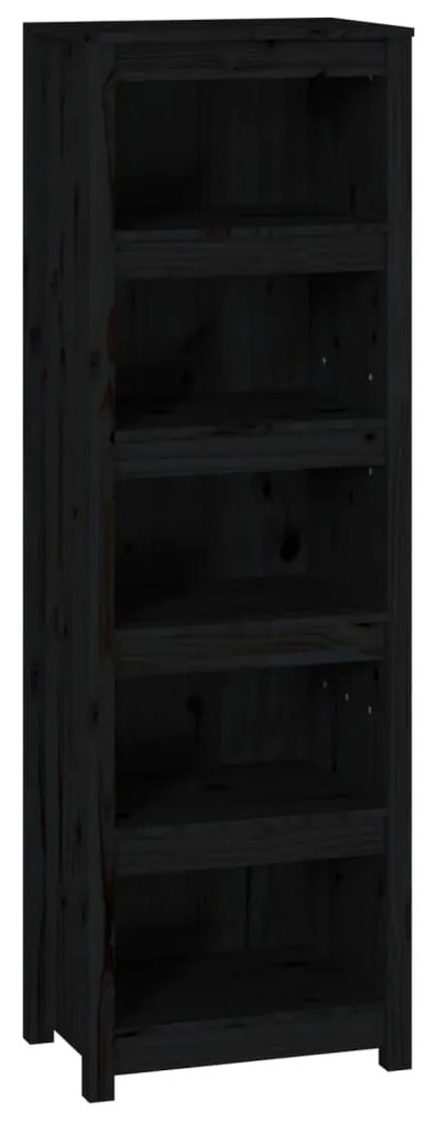 821718 vidaXL Knihovna černá 50x35x154 cm masivní borovice