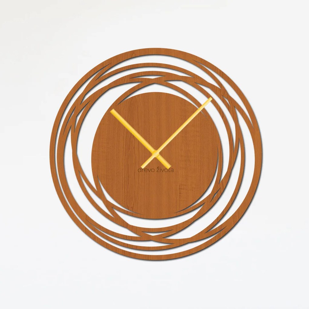 dřevo života Nástěnné hodiny NET Zvolte barvu dekoru: Horský dub, Zvolte velikost hodin (cm): 50x50, Barva ručiček: Stříbrné