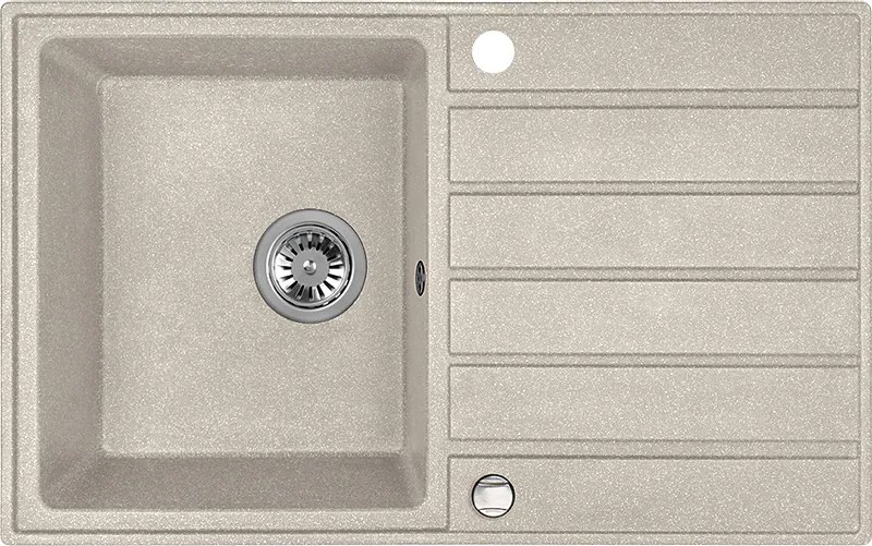 Laveo Margarita, 1-komorový granitový dřez 790x490x230 mm, béžová, LAV-SBM_411T