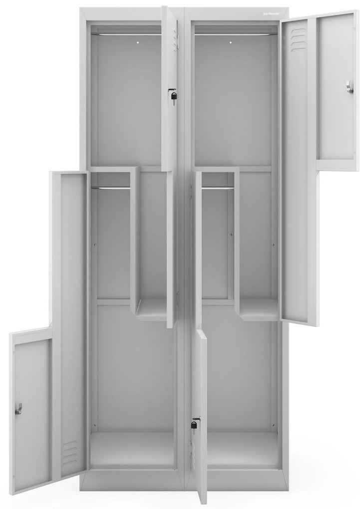 Šatní skříň typu L 4-boxová, šedá, 800x1850x450 mm: JULIA