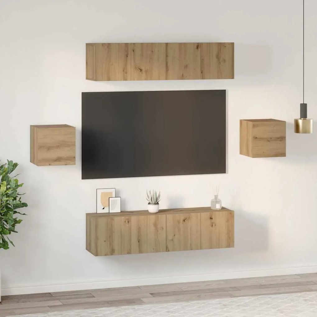 Sestava TV skříněk 6 ks Artisanový dub Kompozitní dřevo 3393401