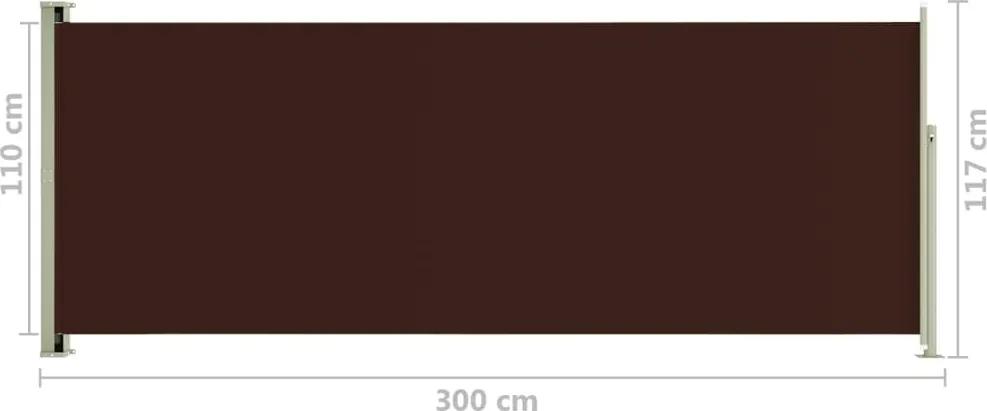 vidaXL Zatahovací boční markýza/zástěna na terasu 117 x 300 cm [317829] Barva: Šedá