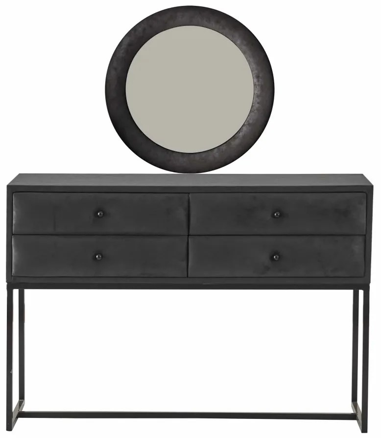 Komoda ELEGANCE se zdrcadlem - tmavě šedá