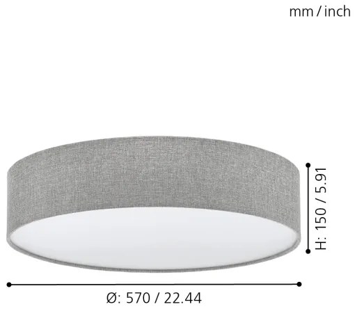 Eglo 97613 - Stropní svítidlo PASTERI 3xE27/60W/230V 57 cm