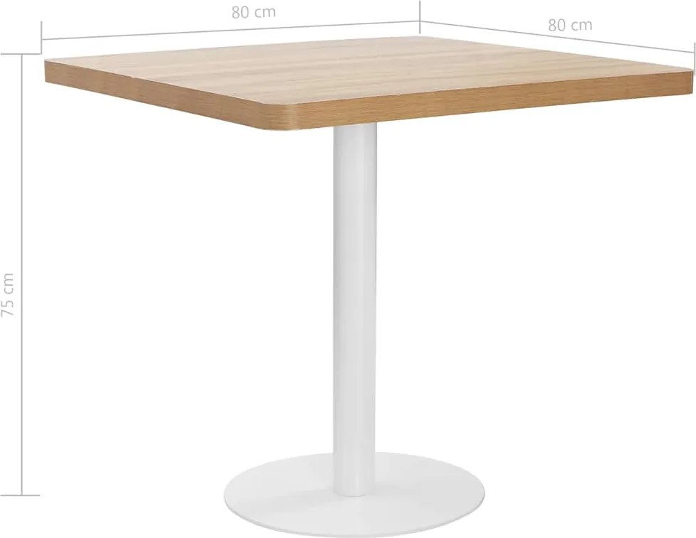 Bistro stolek světle hnědý 80 x 80 cm MDF 286432