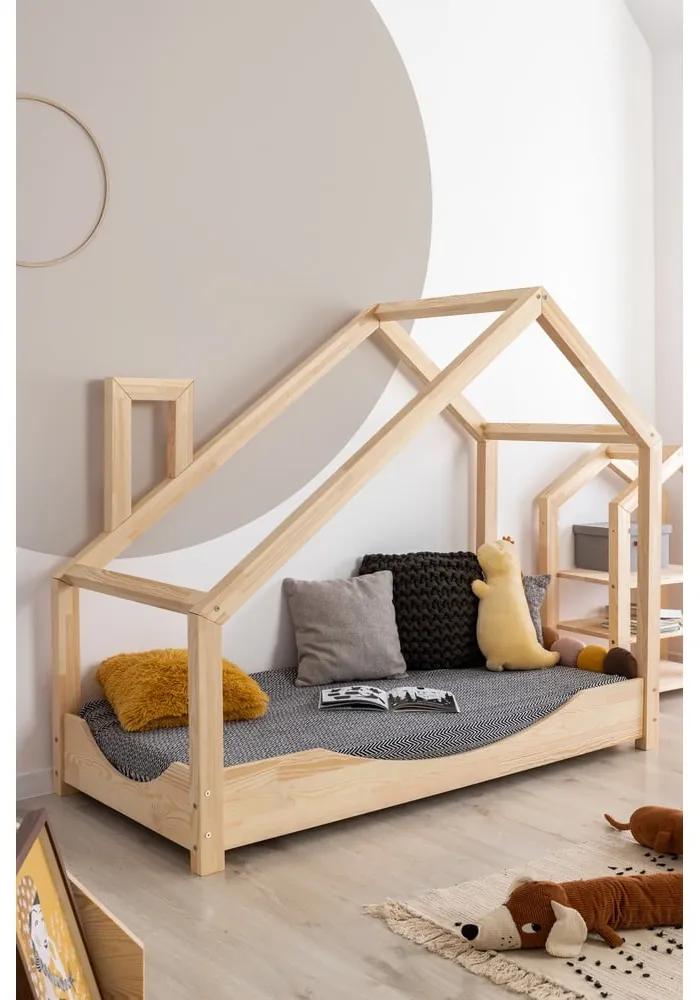 Domečková postel z borovicového dřeva Adeko Luna Elma, 90 x 180 cm