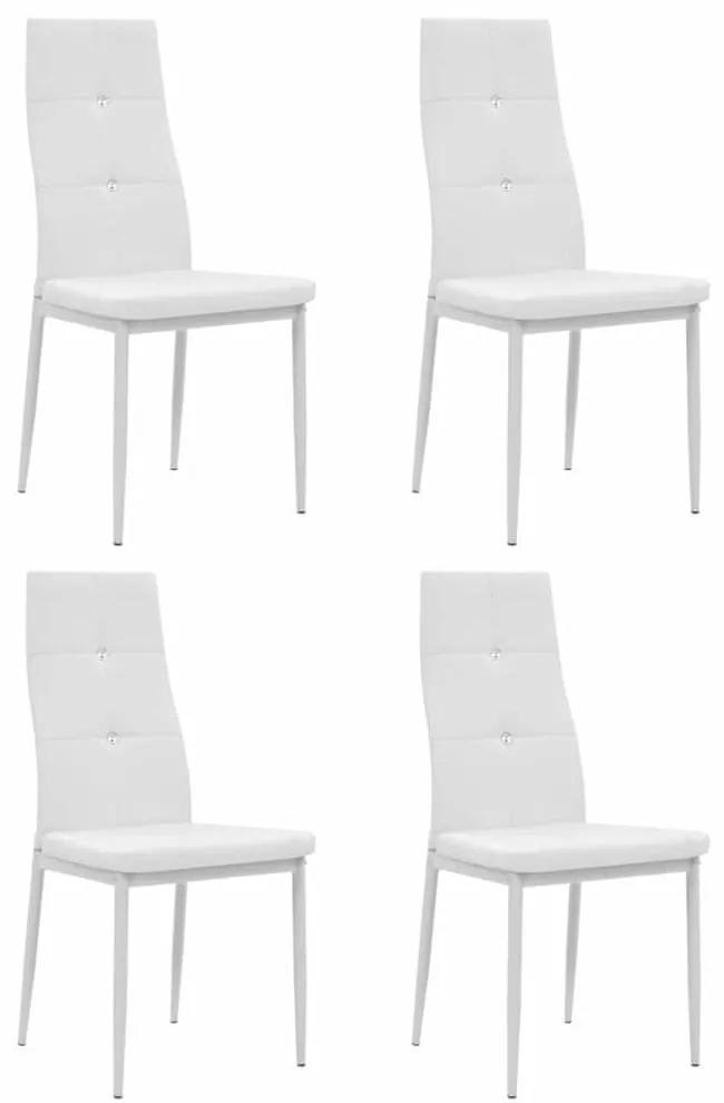 Petromila Jídelní židle 4 ks bílé umělá kůže