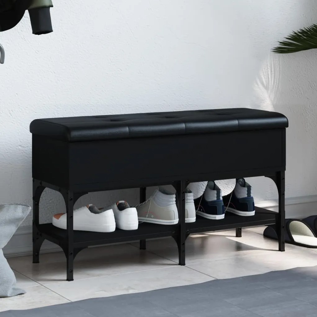 Lavice s botníkem kouřový dub 82 x 32 x 45 cm kompozitní dřevo