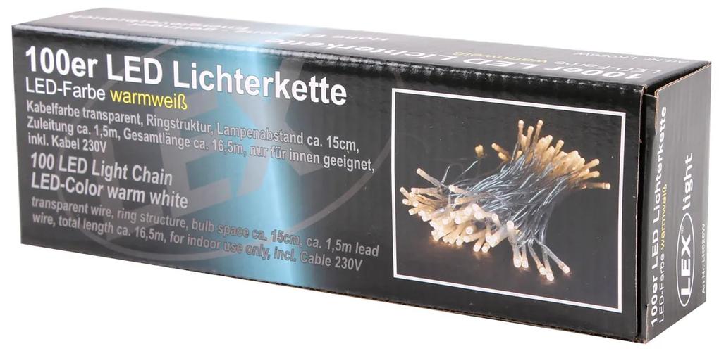Linder Exclusiv Vánoční řetěz 100 LED Teplá bílá
