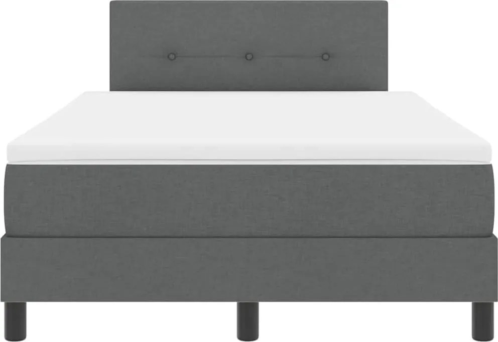 Postel s boxspringem s čelo Tmavě šedá 120 x 190 cm textil 3338672