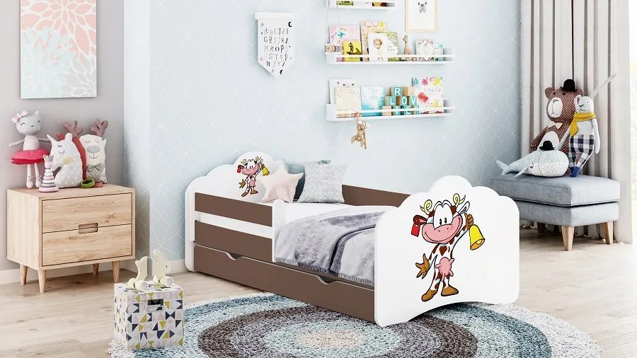 Dětská postel Tobík - kravička (Vybírat můžete z mnoha motivů a barev.)
