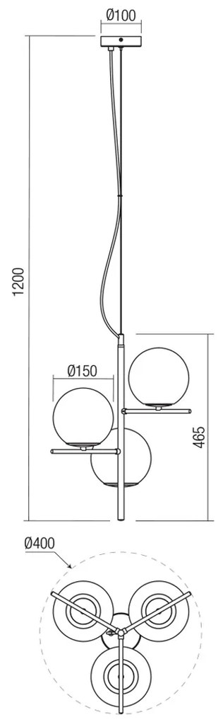 Smarter 01-3072 závěsné svítidlo Boldy, pískově černé, kouřové, 3xE14, ø40cm