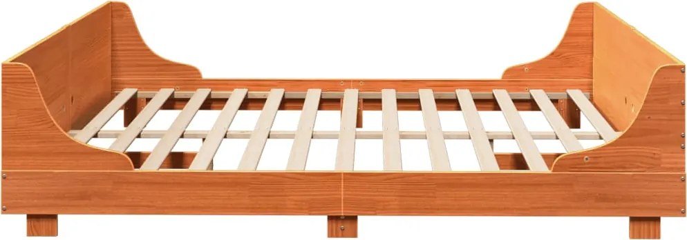 Postel bez matrace voskově hnědá 200 x 200 cm masivní borovice 3302272