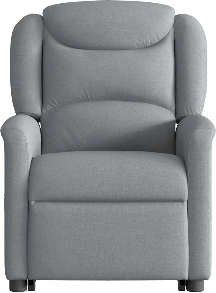 Elektrické zvedací polohovací křeslo světle šedé textil 3303214