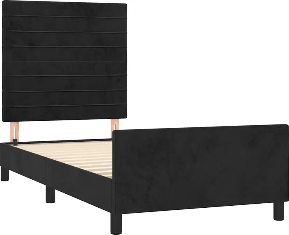 Rám postele s čelem černý 80x200 cm samet 3125784