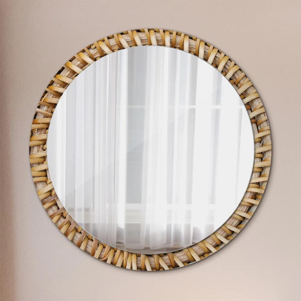 Kulaté zrcadlo tištěný rám Přirozený cop fi 100 cm